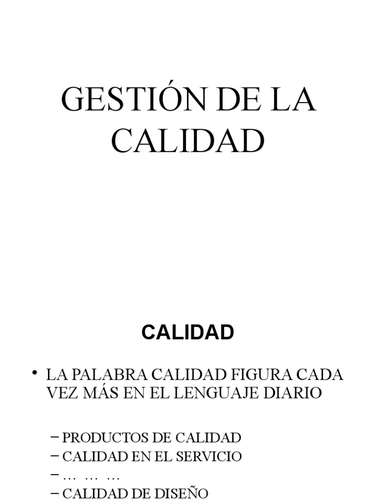 Gestion de La Calidad | PDF | Calidad (comercial) | Gestión de la calidad
