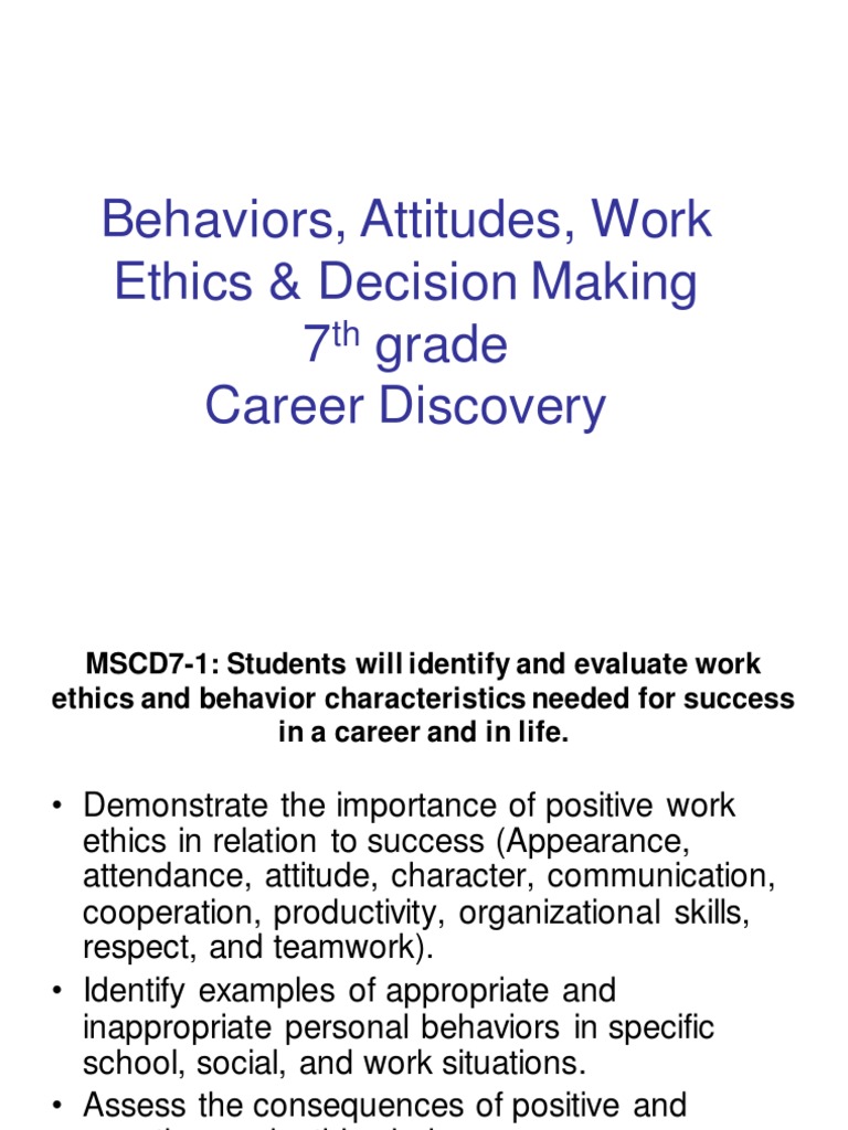 Behavior, Attitude, Work, Ethics | PDF | Attitude (Psychology) | Behavior