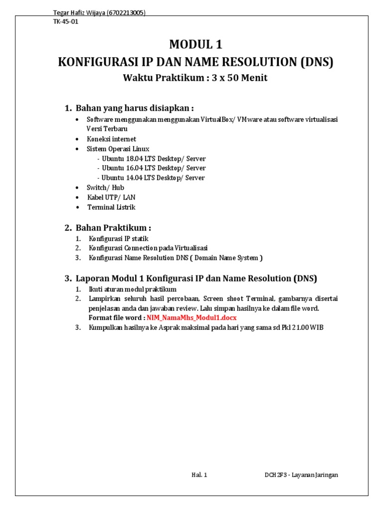 Konfigurasi IP dan DNS di Linux | PDF | Komputer | Teknologi & Rekayasa