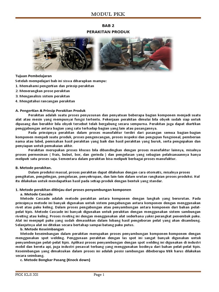 Bab 2 Perakitan Produk | PDF | Seni