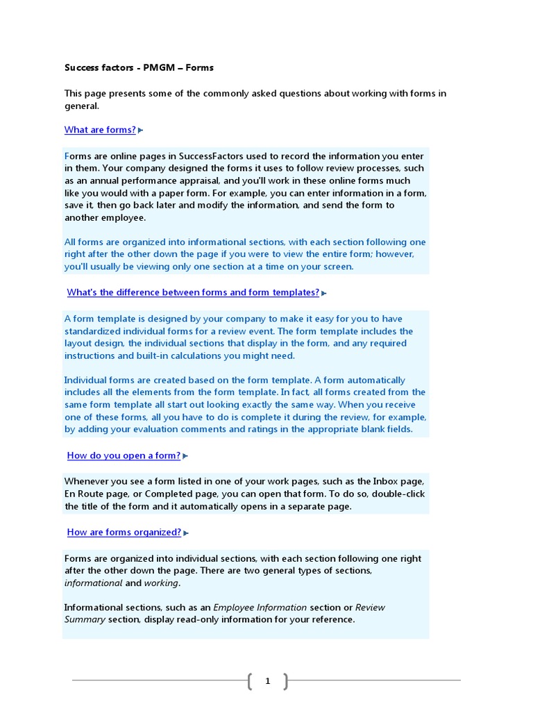 Success Factors - PMGM-Forms | PDF | Button (Computing) | Performance ...