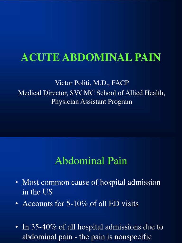 Acute Abdominal Pain | PDF | Digestive Diseases | Medicine