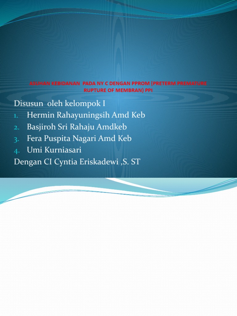 Asuhan Kebidanan PPROM pada Ny C | PDF | Sains & Matematika
