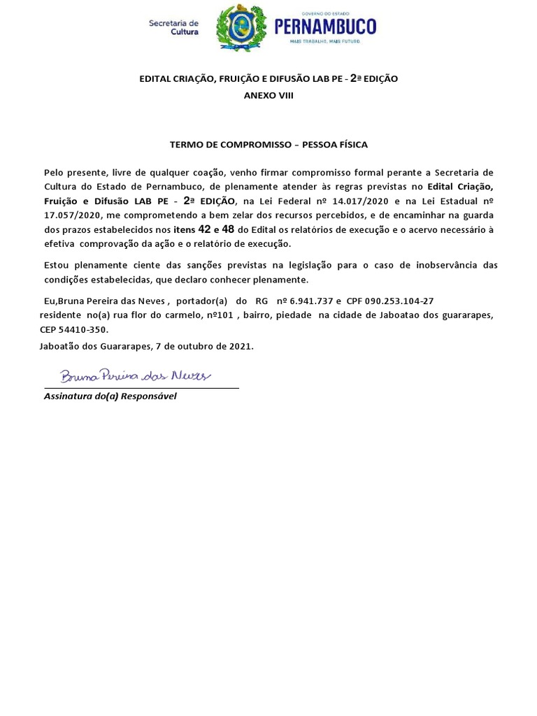 Termo de Compromisso - Assinado | PDF