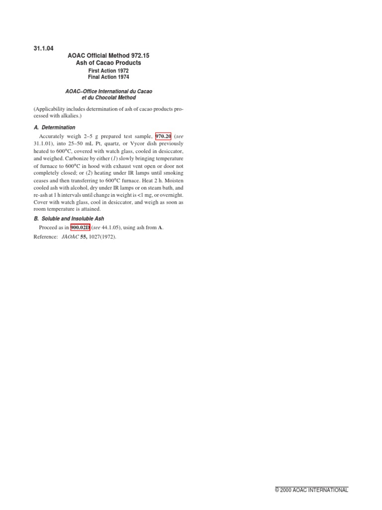 Aoac 972 - 15 | PDF