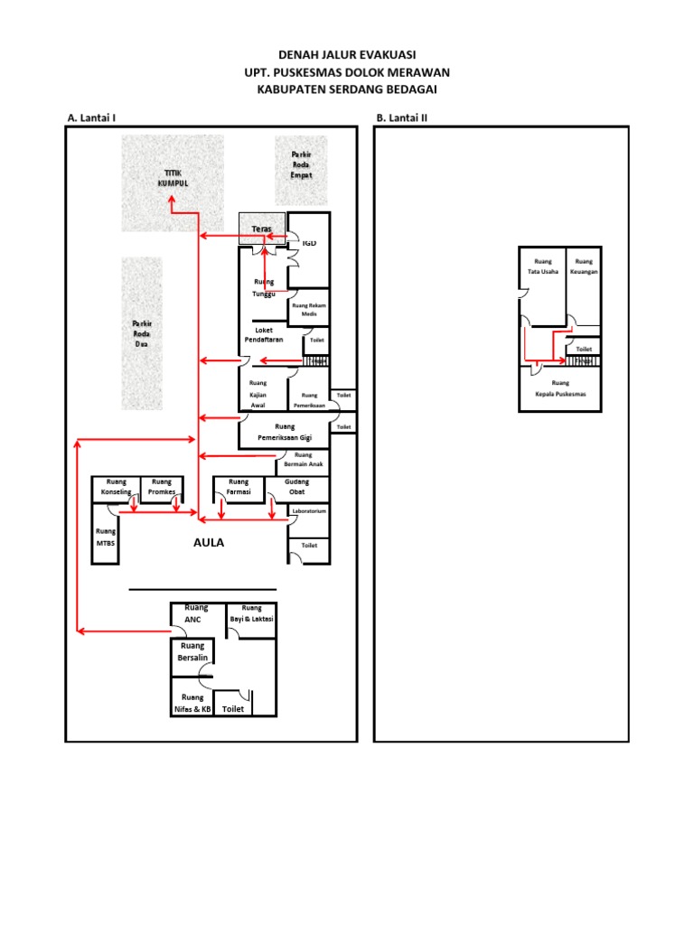 Denah Jalur Evakuasi Puskesmas | PDF