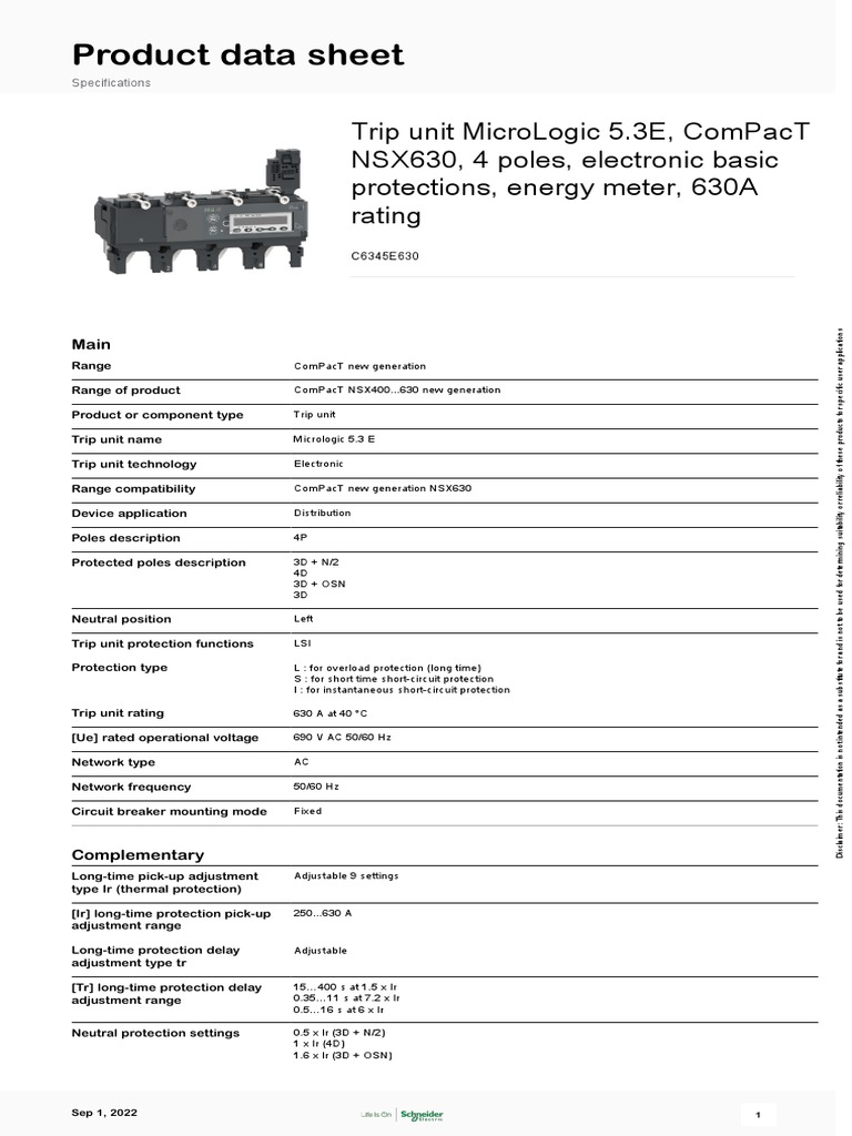 ComPacT NSX - New Generation - C6345E630 | PDF | Power Supply ...