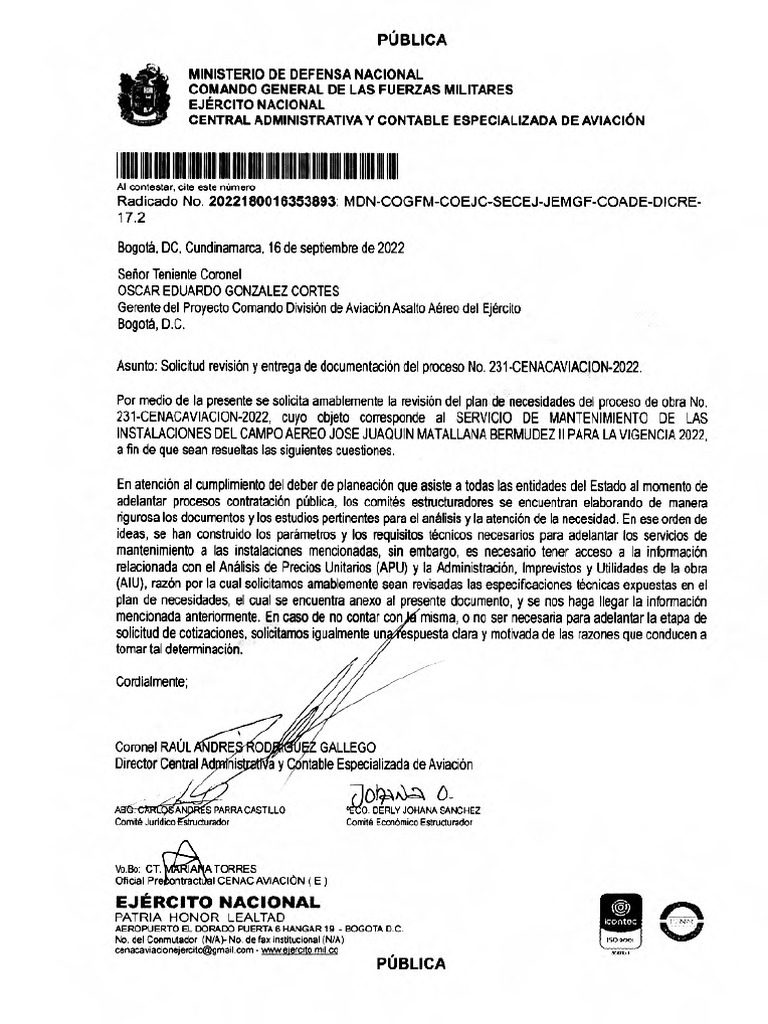 Oficio APUS PROCESO 231 | PDF | Gobierno | Militar