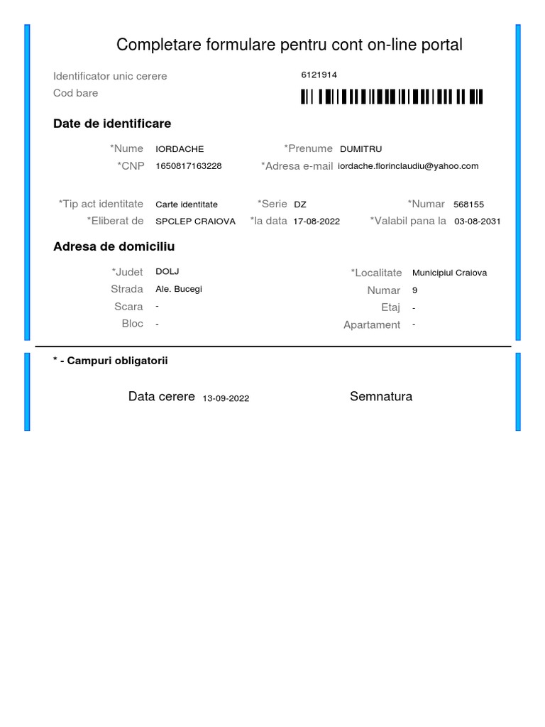 Creare Cont Electronic | PDF