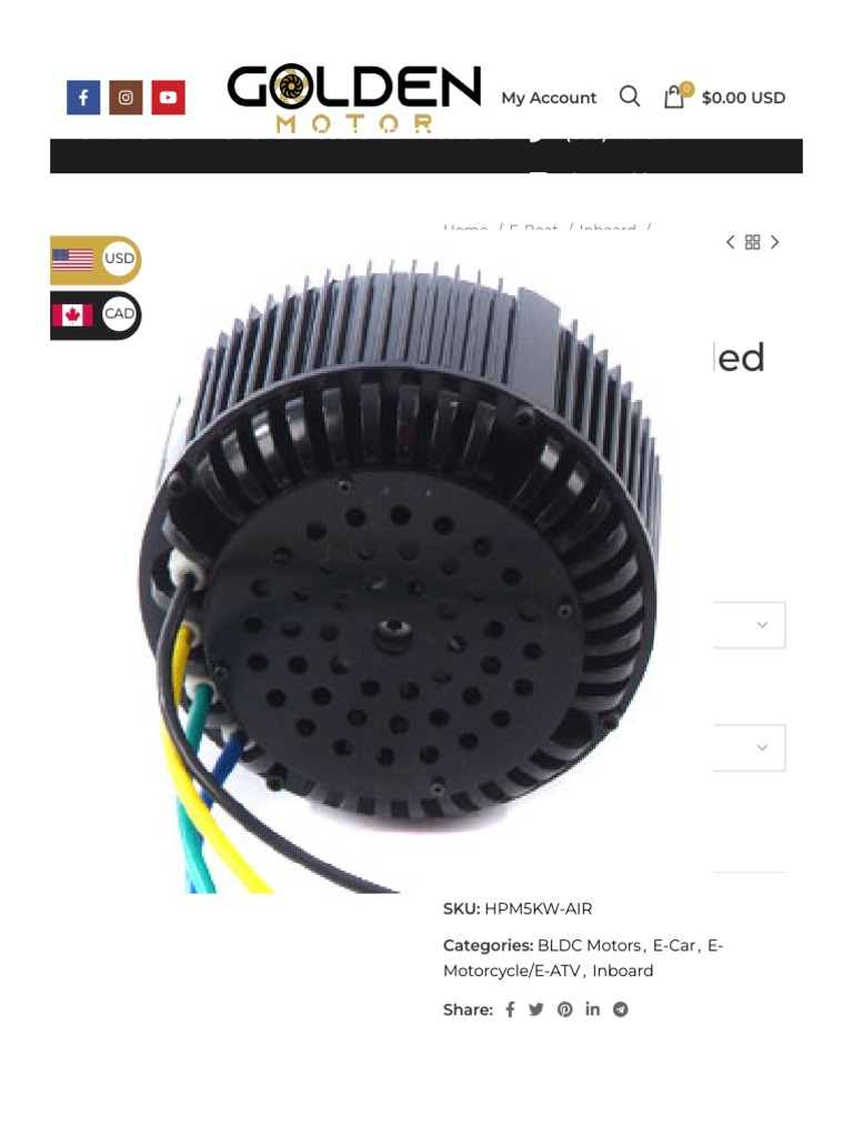 5 KW BLDC Motor Air Cooled - Golden Motor - Canada and USA | PDF ...