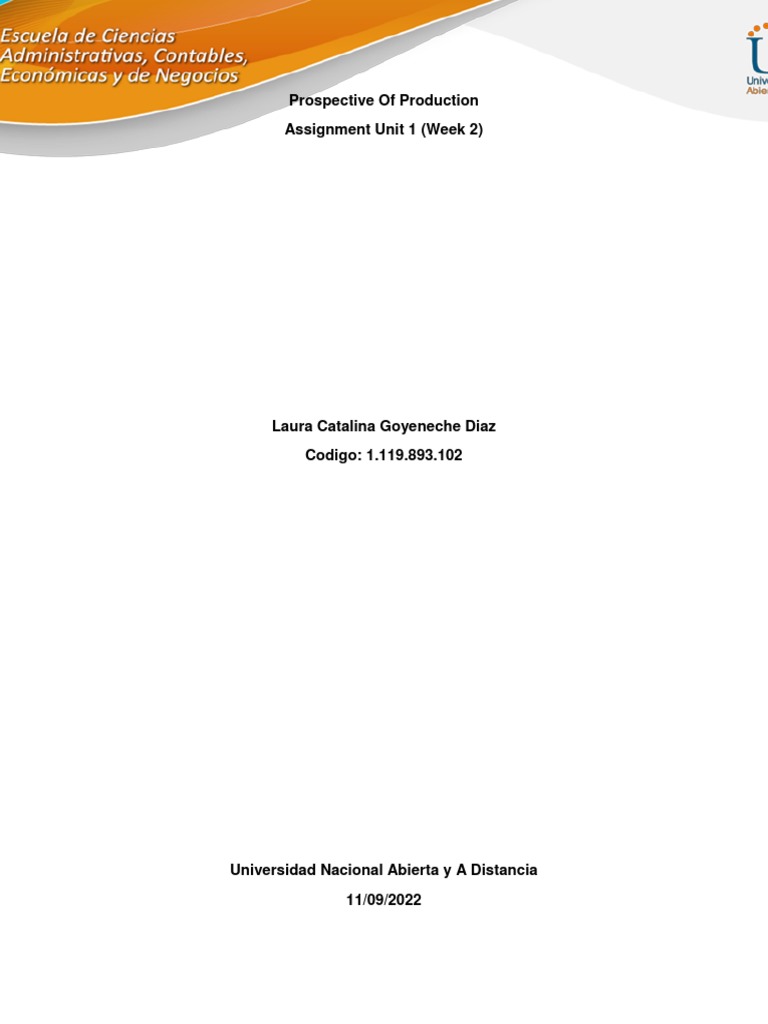 Assignment Unit 1 (Week 2) - Laura Goyeneche | PDF | Business | Gestión ...