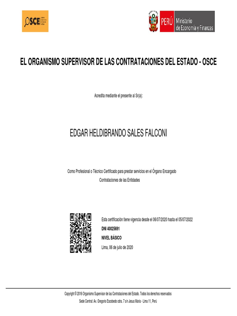 Certificado Osce | PDF