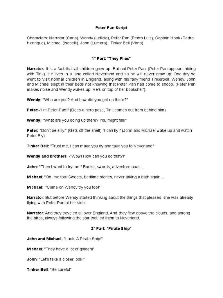 Peter Pan Script | PDF