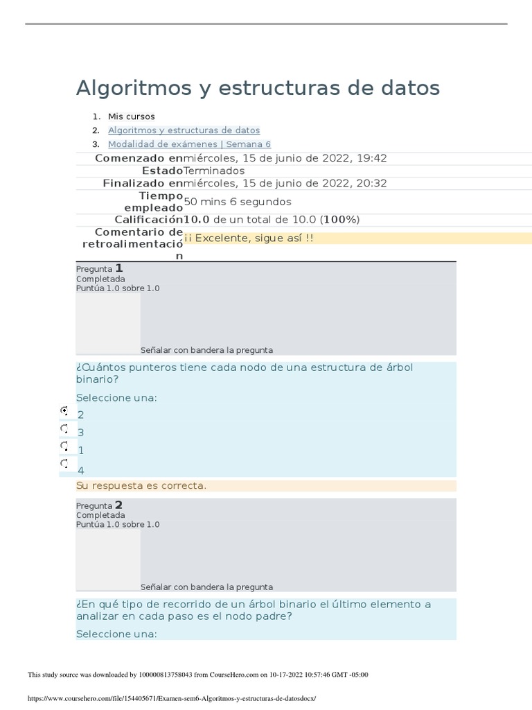 Examen Sem6 Algoritmos y Estructuras de Datos | PDF | Ciencias de la Computación | Programación ...