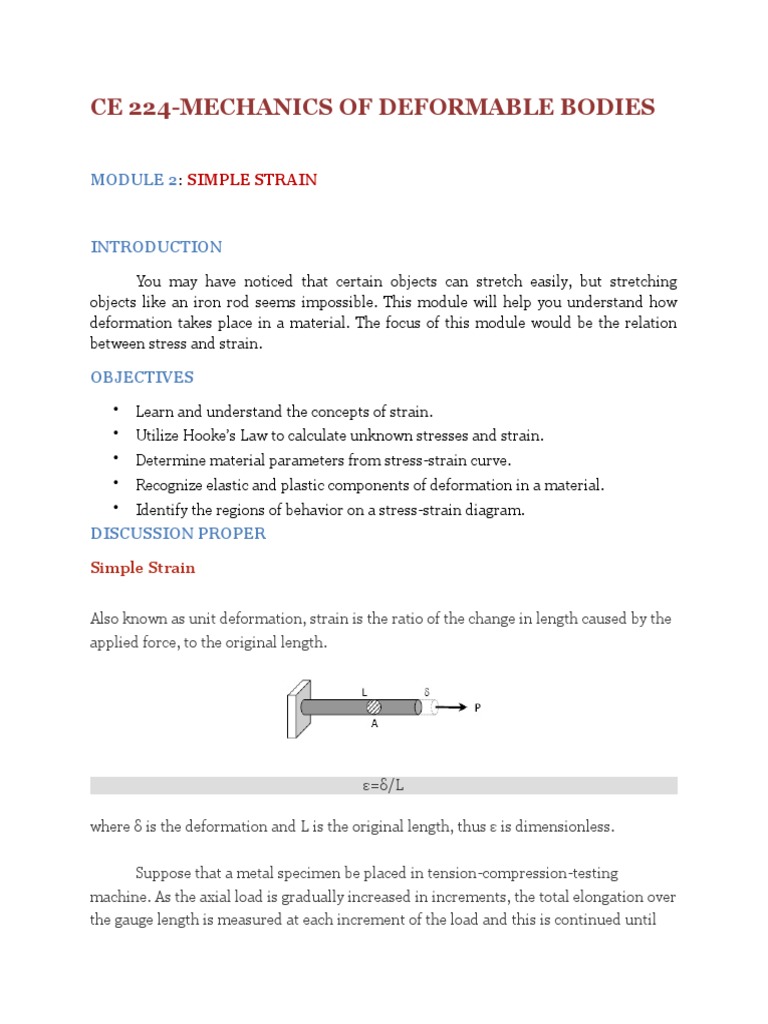 Module 2 Mechanics of DB | PDF | Deformation (Engineering) | Yield (Engineering)