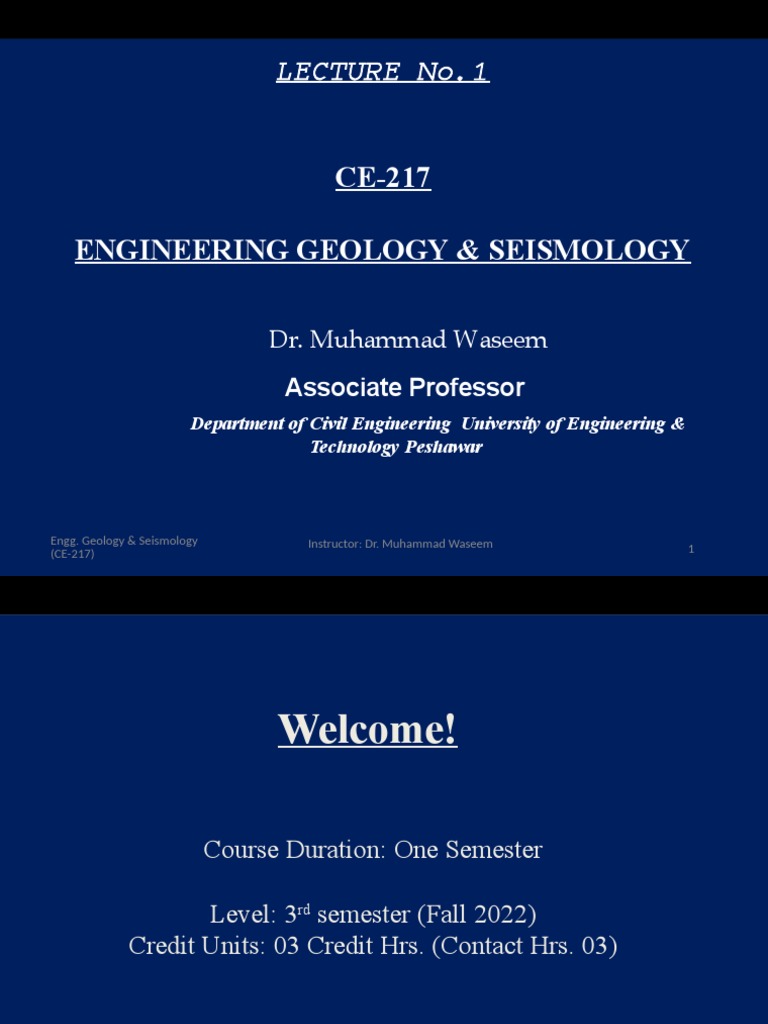 Lecture - 1 Introduction - To - Engg. - Geology - Seismology | PDF | Geology | Moment Magnitude ...