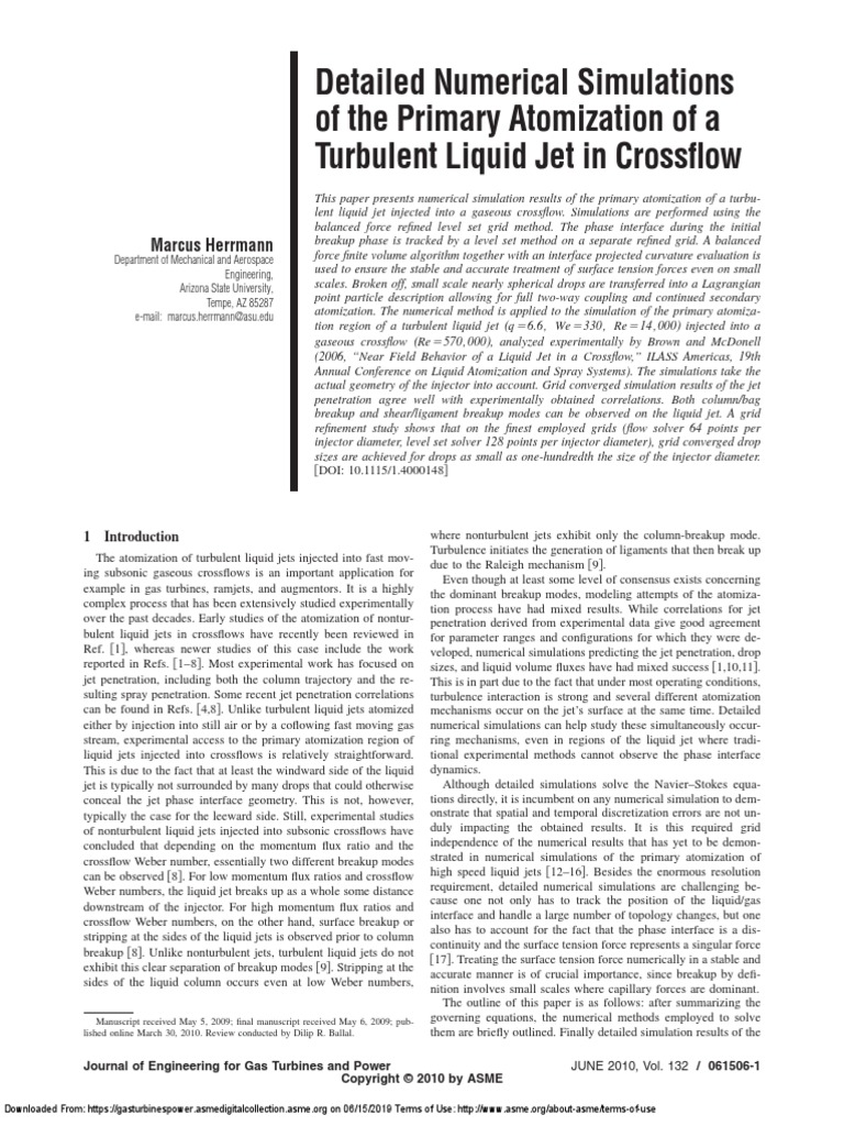 Detailed Numerical Simulations of The Primary Atomization of A Turbulent Liquid Jet in Crossflow ...