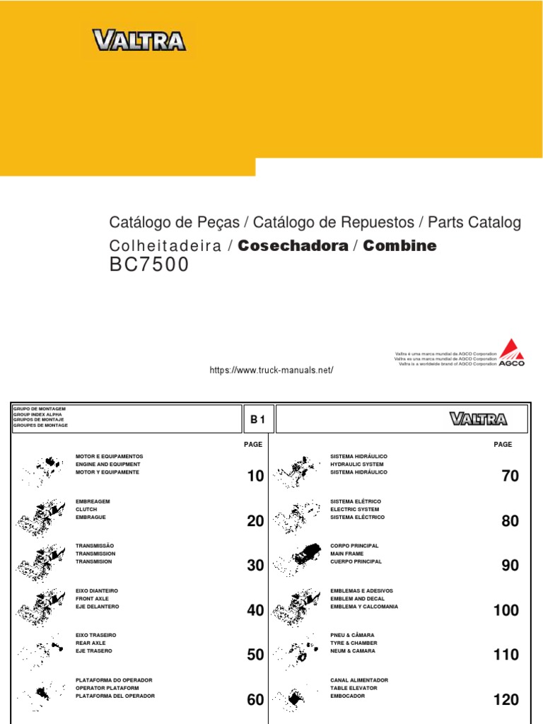 Valtra Combine Harvester BC7500 Parts Catalogue | PDF | Engenharia ...