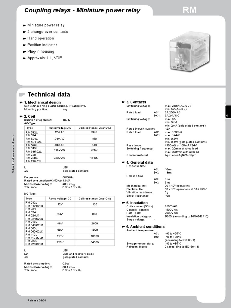 RM024LD | PDF | Alternating Current | Relay