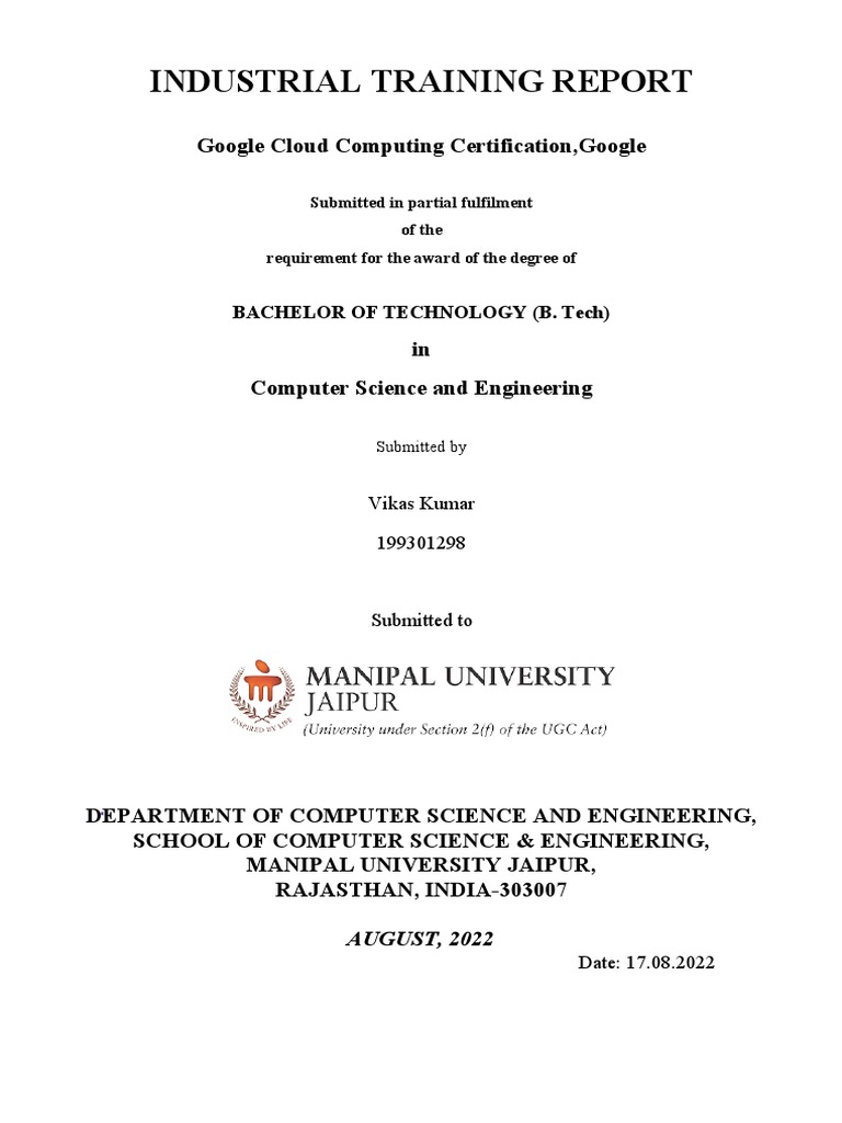 Vikas Kumar Report Final | PDF | Cloud Computing | Computer Network