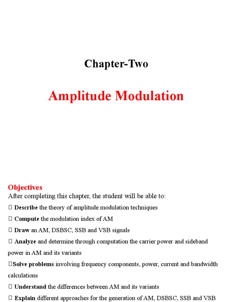 Chapter-2 (Amplitude Modulation) | PDF