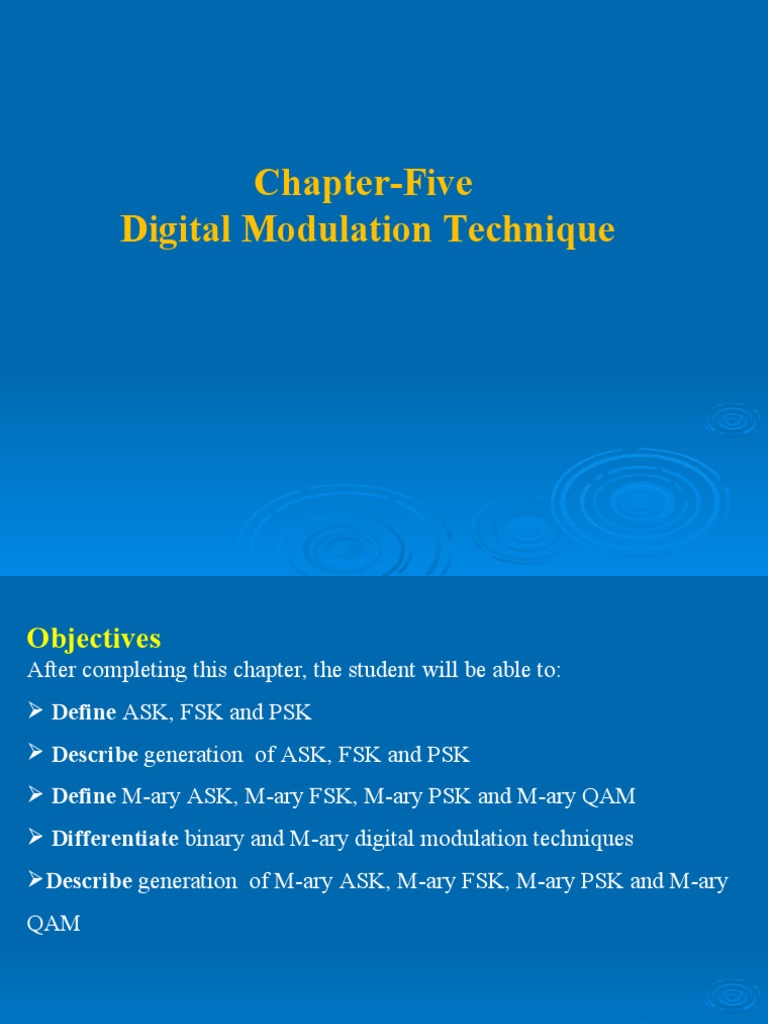 Chapter 5 Digital Modulation Technique Pdf Modulation Physical