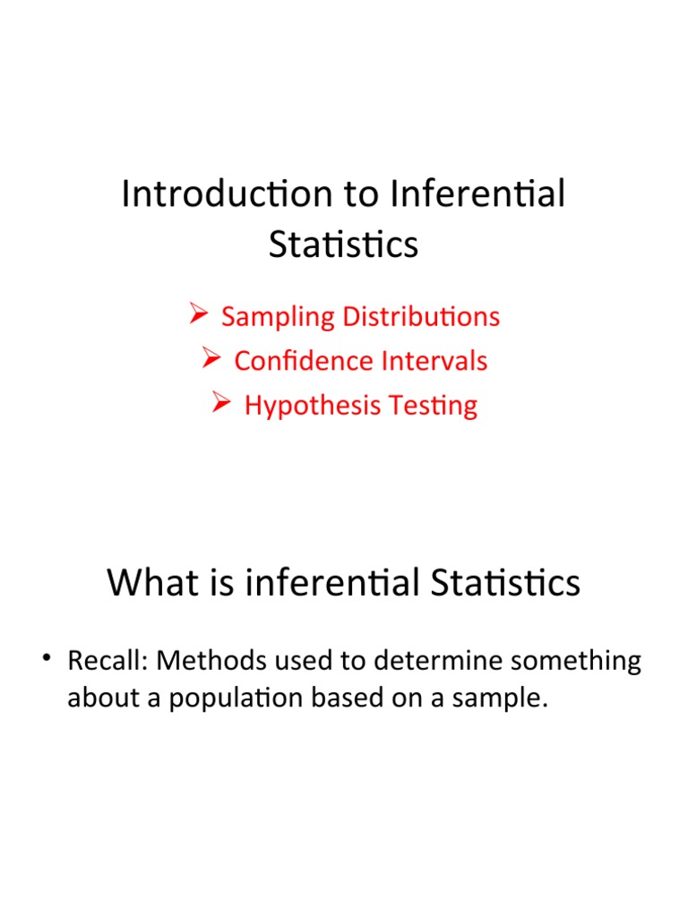 Lec4 Inferential - Stats - Sampling - Distribution - Correct | PDF ...