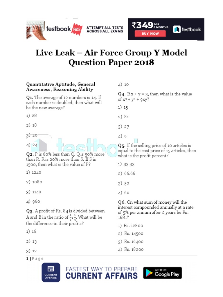 Live Leak - Air Force Group y Model Question Paper 2018 C946a43e ...