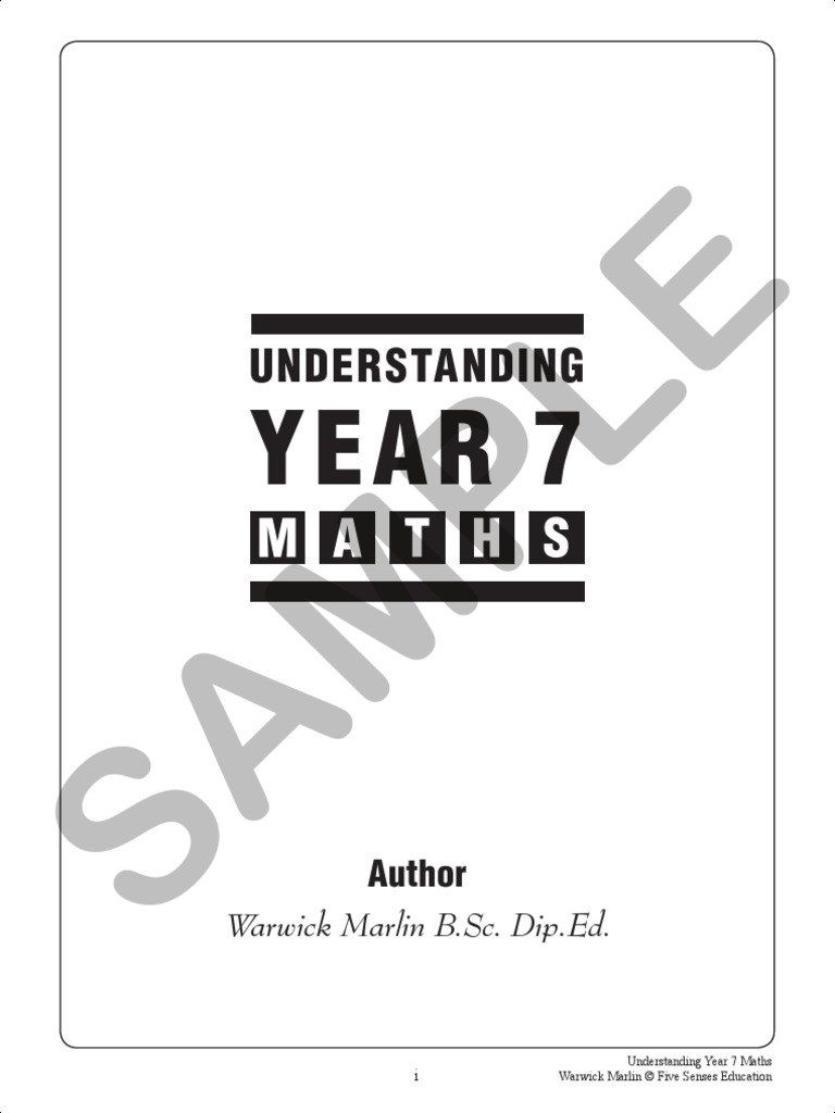 SAMPLE Understanding Maths Year 7 AC | PDF | Numbers | Mathematics