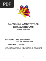 Planificarea Activitatilor Extracurriculare 20232024 | PDF