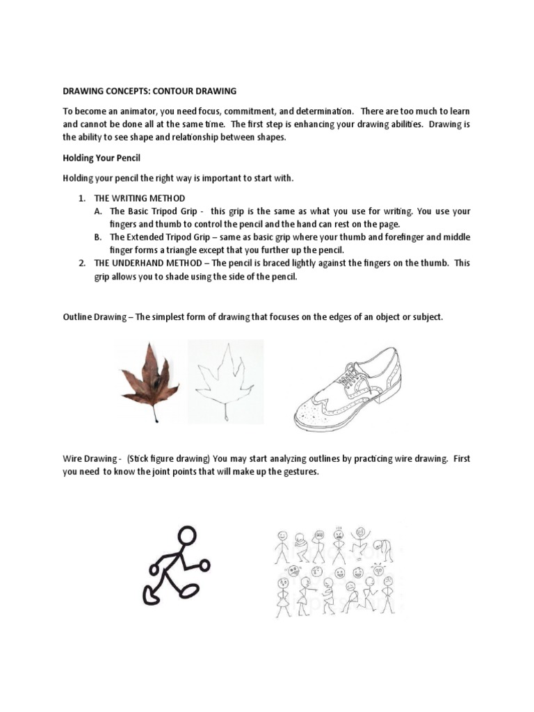 Contour Drawing Techniques Guide | PDF