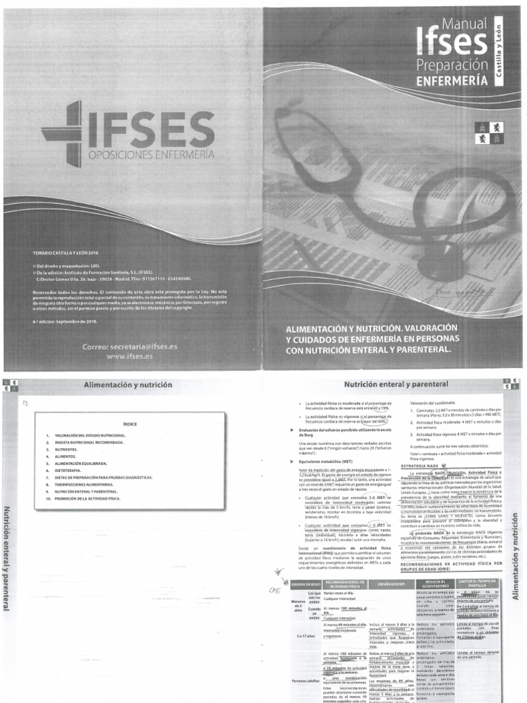 Manual Ifses Preparacion Enfermeria-Alimentacion y Nutricion. Valoracion y Cuidados de ...