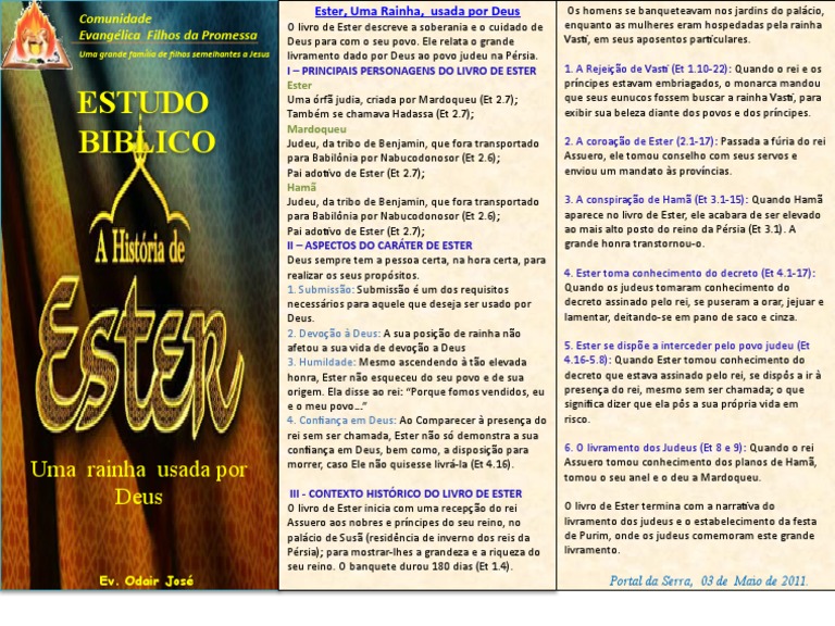 Estudo A Historia de Ester | PDF | Ester | Livro de Ester