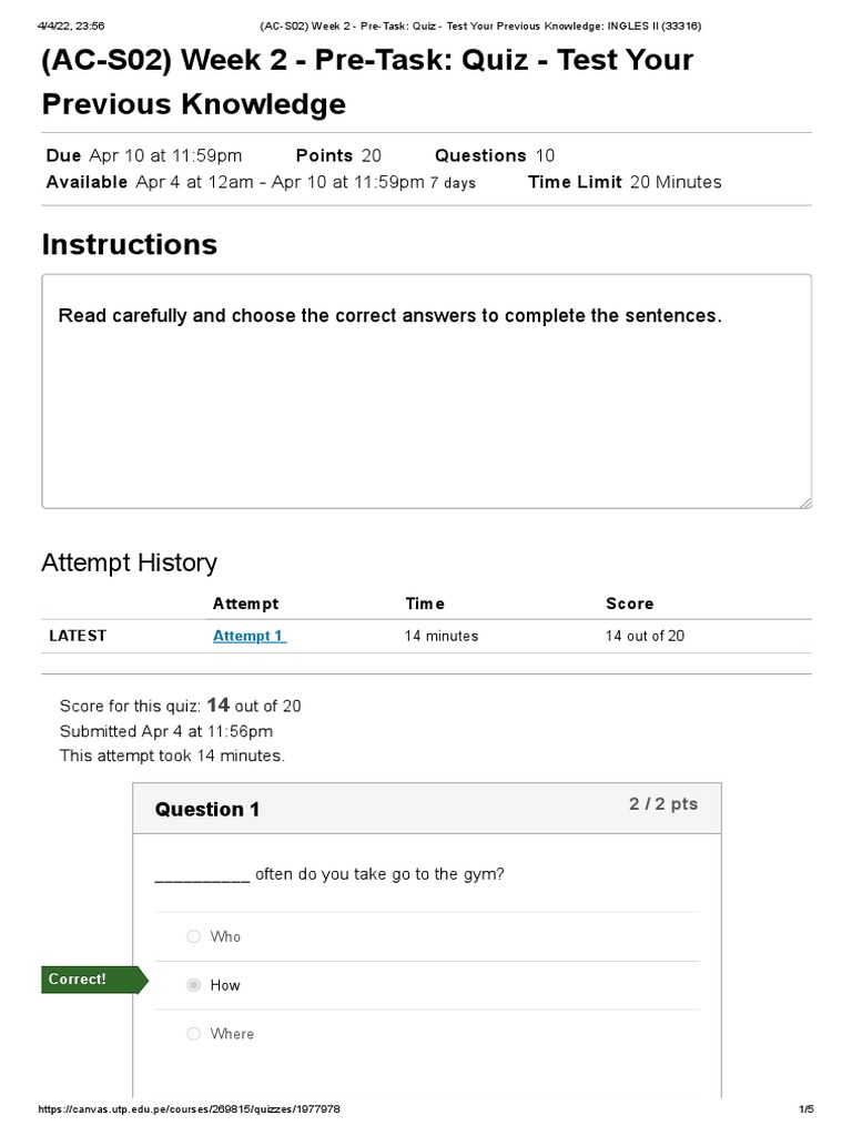 Quiz: Test Your English Knowledge II | PDF