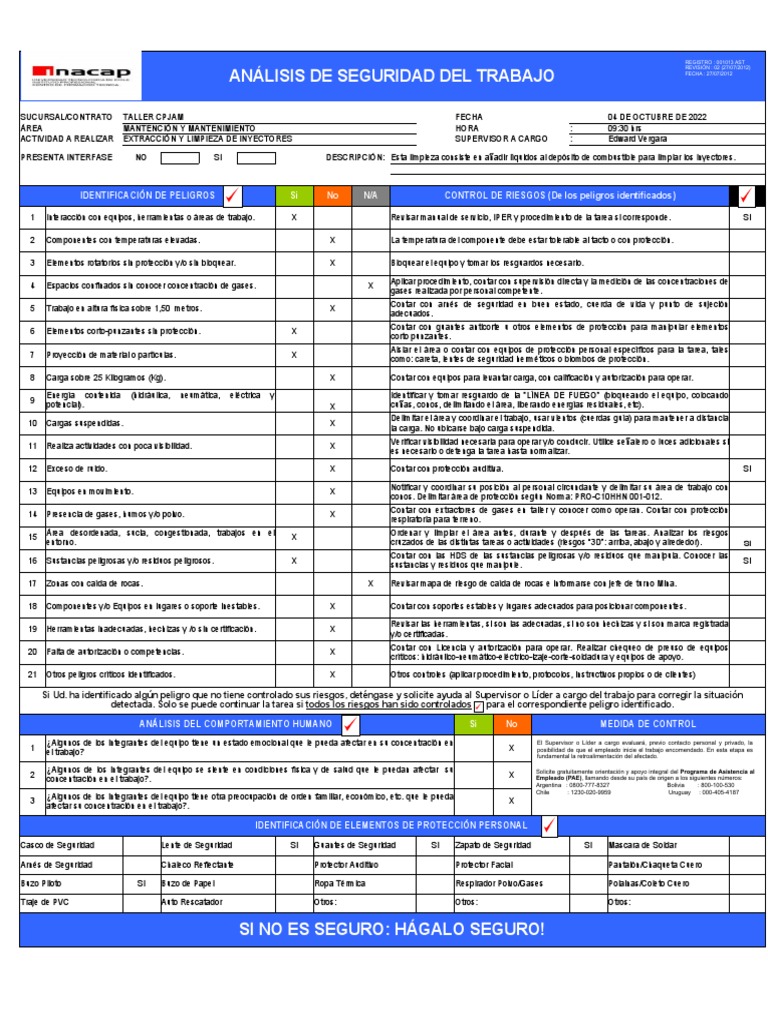 Formulario AST Listo | PDF