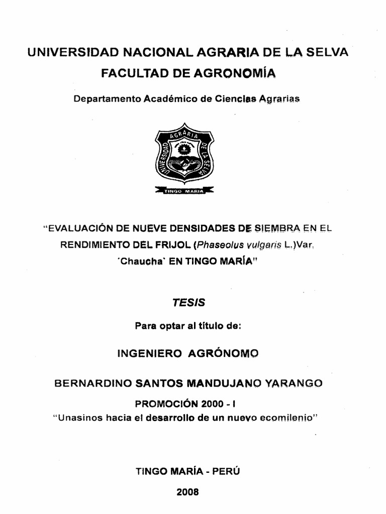Agr 515 Frejol Chaucha | PDF | Agricultura | Frijol