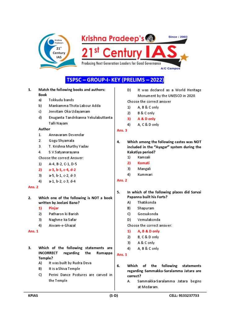 TSPSC Group-1 KEY | PDF | El Niño | Greenhouse Effect