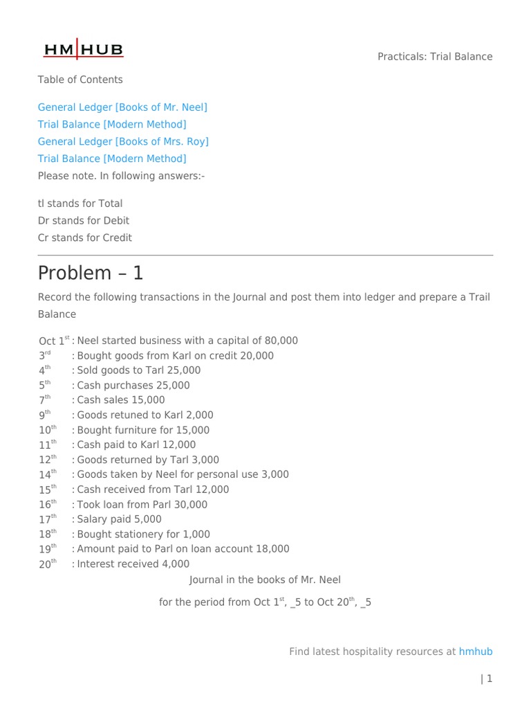 Trial Balance Preparation Guide | PDF | Debits And Credits | Cheque
