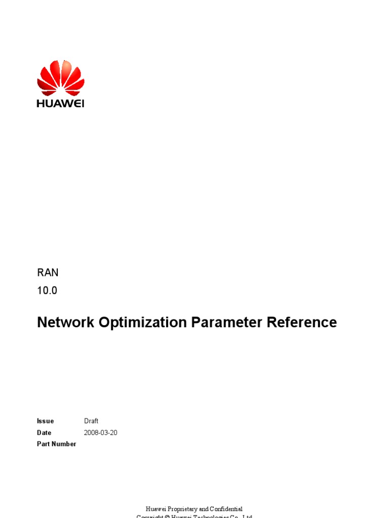 RAN Network Optimization Parameter Reference (RAN10.0 - 01) | PDF | High Speed Packet Access ...
