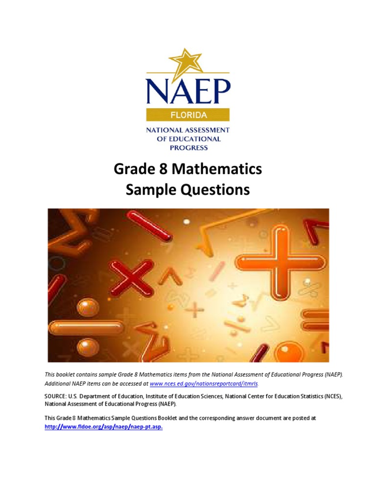 Grade 8 Mathematics Sample Questions: An Analysis of Content and Skills Assessed on the National ...