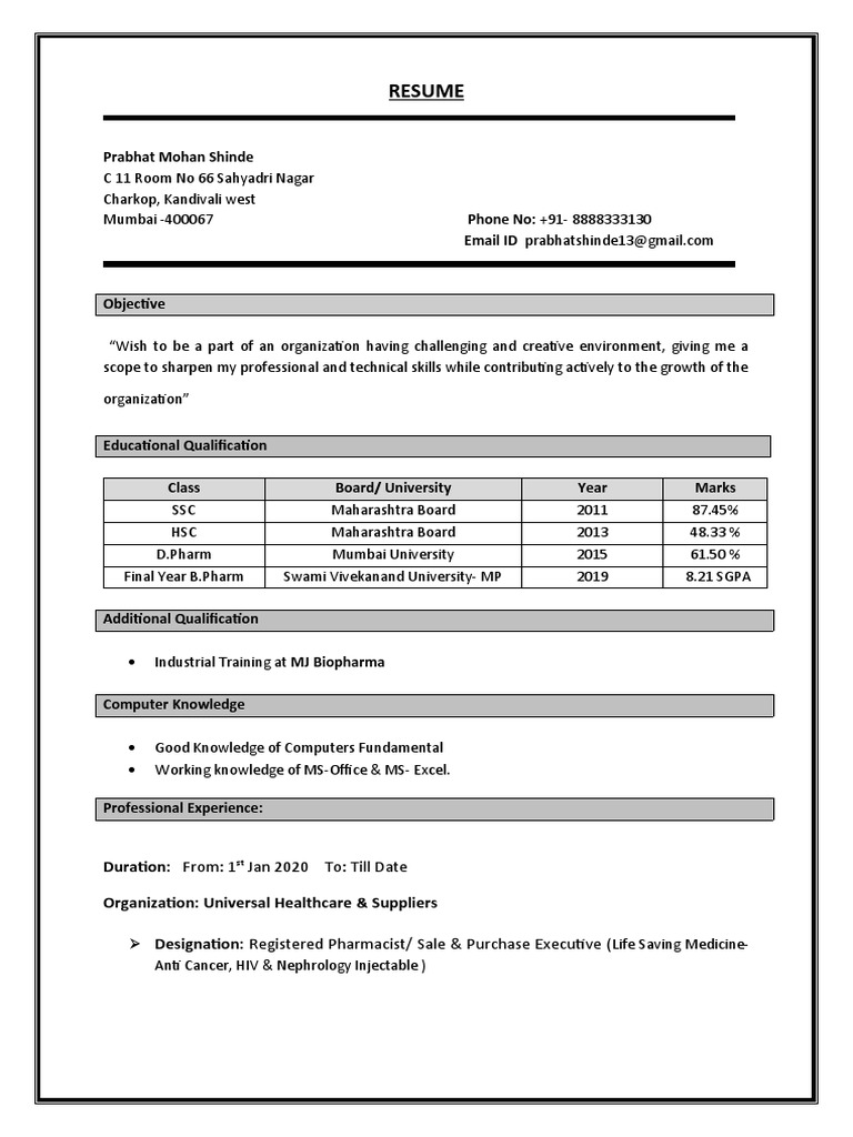 Prabhat Shinde CV | PDF | Social Programs | Medicine