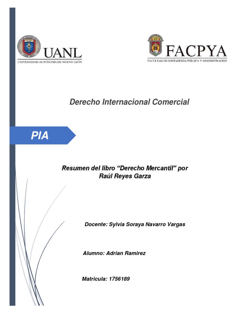 PIA Derecho Internacional Comercial | PDF | Sociedad de responsabilidad limitada | Patentar