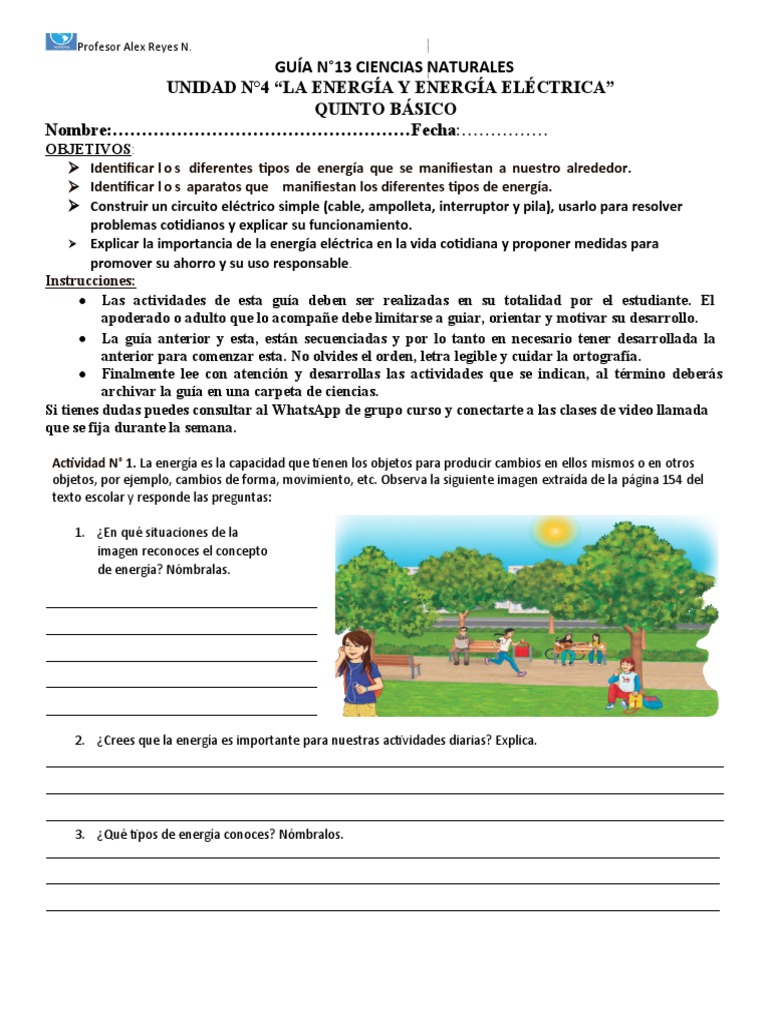 CIENCIA 5°energia y Electricidad | PDF | Naturaleza | Cantidades fisicas