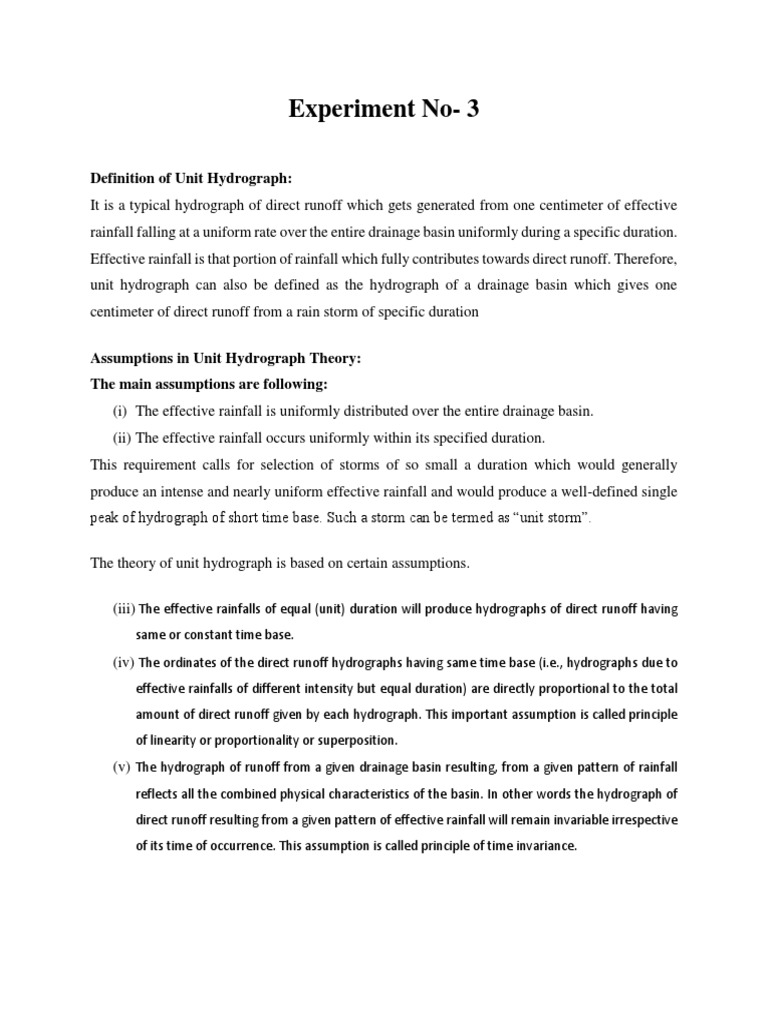 Derivation of Unit Hydrograph | PDF | Drainage Basin | Surface Runoff
