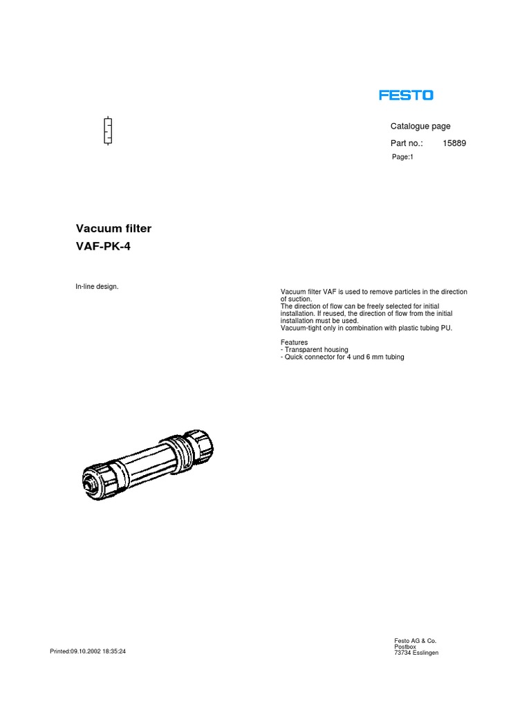 Vacuum Filter VAF PK 4 | PDF