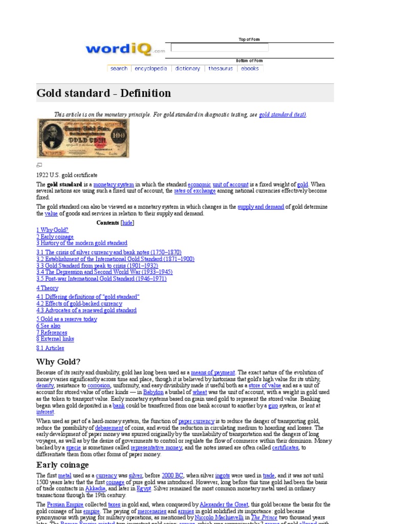 Gold Standard | PDF | Gold Standard | Currency