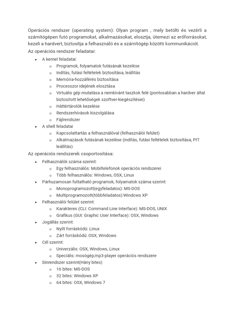 Operacios Rendszer | PDF