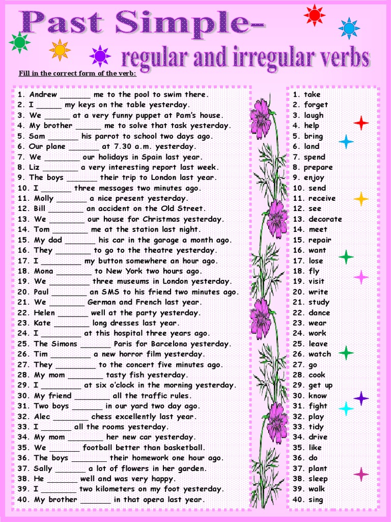 Past Simple Exercise | PDF