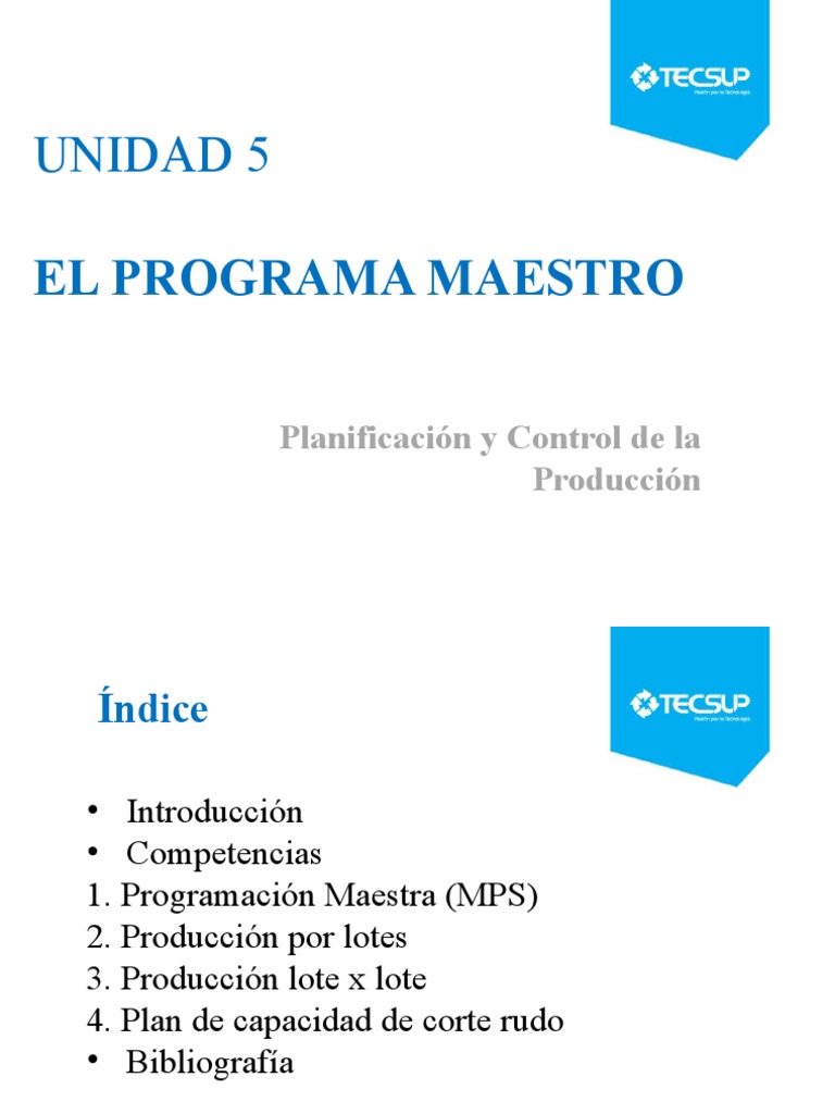 PCP El Programa Maestro | PDF | Inventario | Planificación