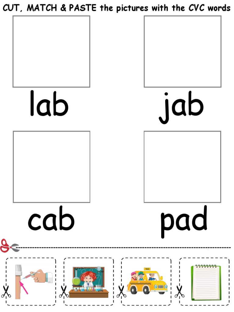 CVC Words Cut and Paste | PDF
